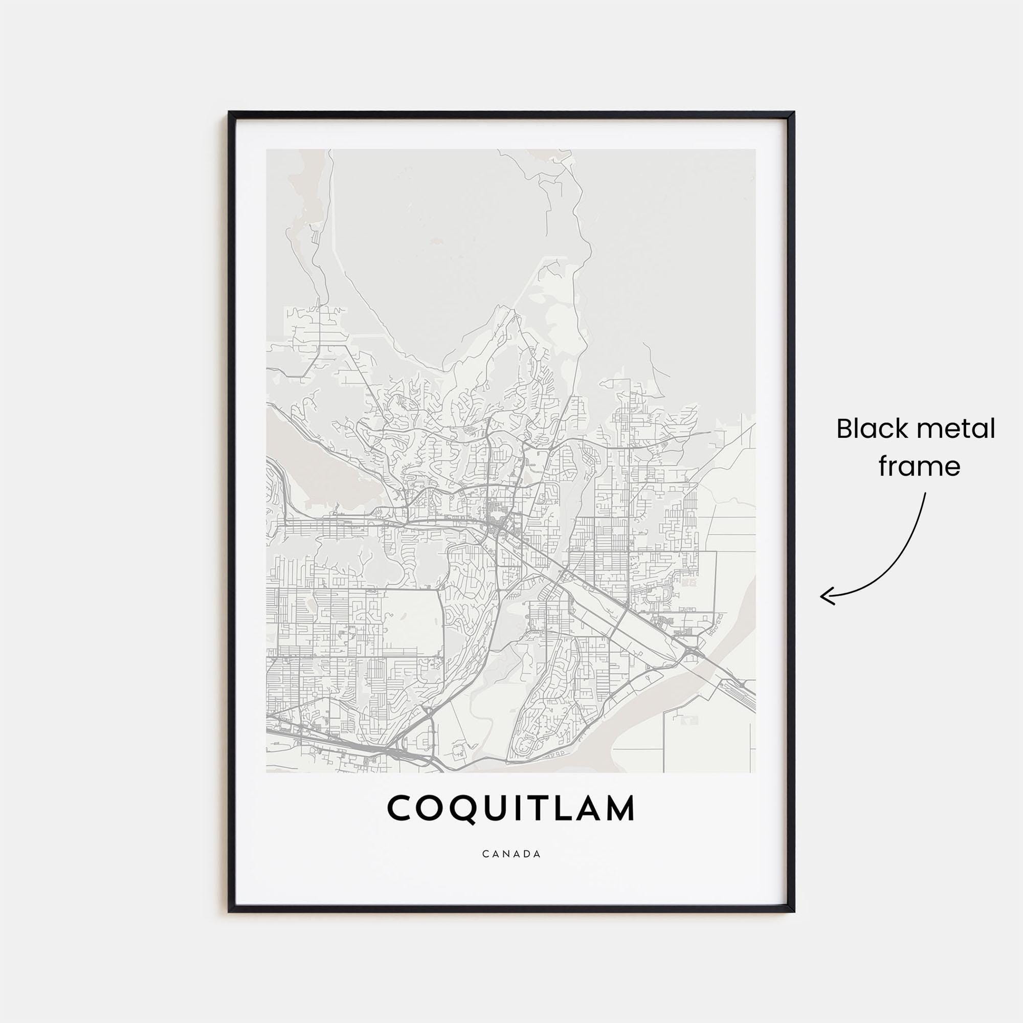 Map of Coquitlam Print, Coquitlam Map Gift, Coquitlam Poster, City Map ...