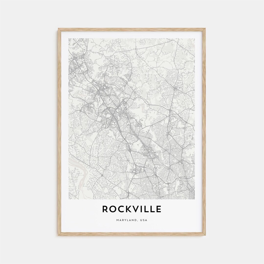 Map of Rockville Print, Rockville Map Gift, Rockville Poster, City Map ...