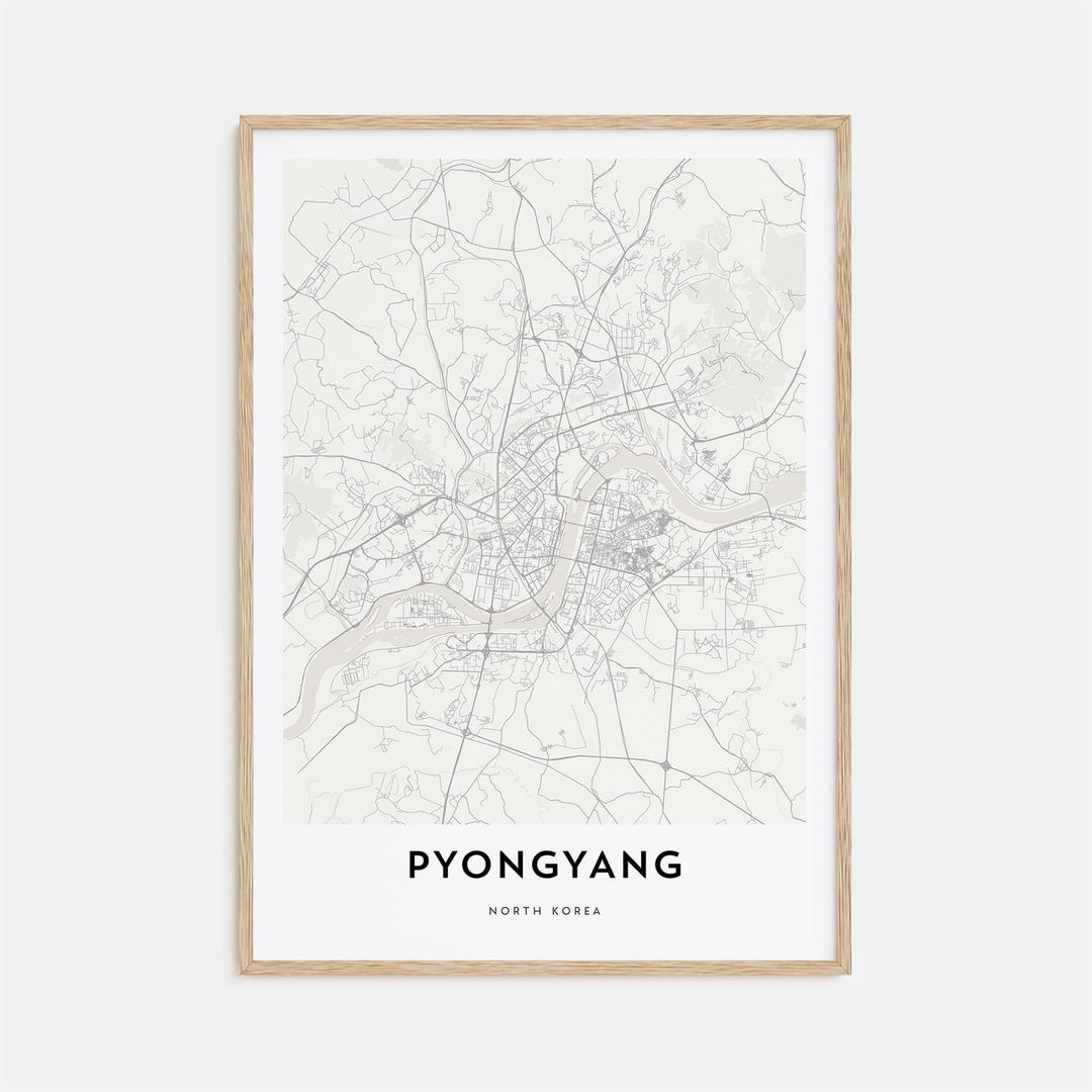 Map of Pyongyang Print, Pyongyang Map Gift, Pyongyang Poster, City Map ...