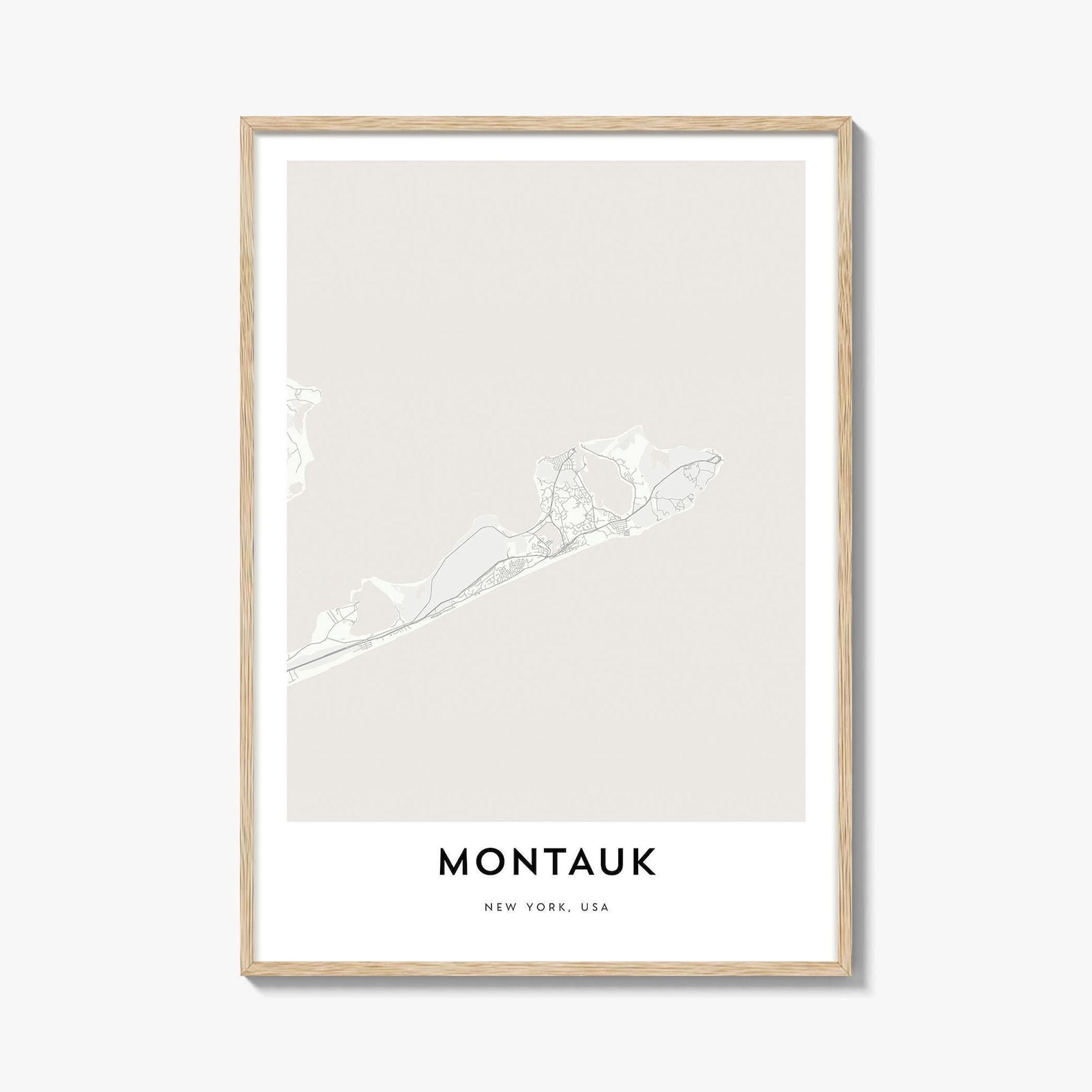 Montauk Map Poster Print, Long Island Wall Art, New York Decor, USA ...