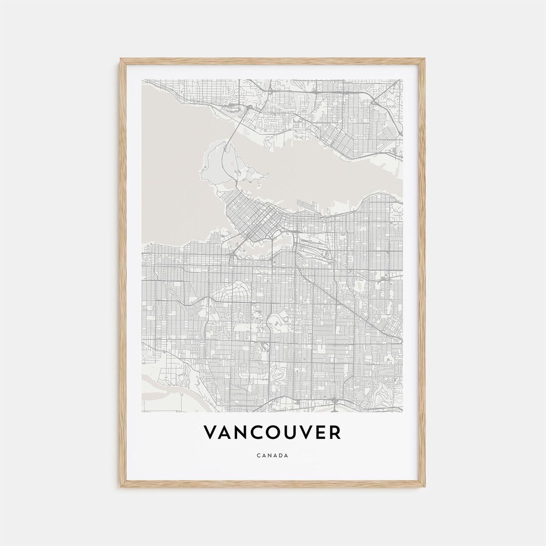 Map of Vancouver Canada Print, Vancouver Map Gift, Vancouver Poster ...