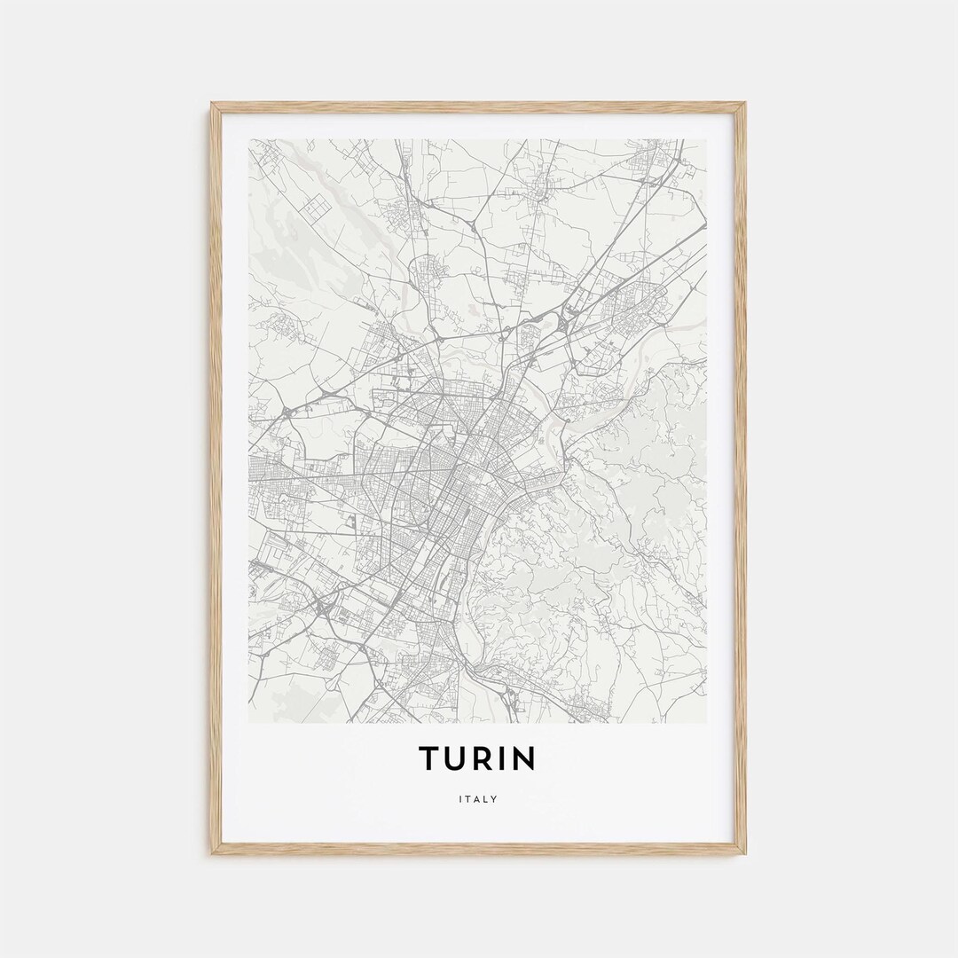 Mapa de Turim Impressão, Mapa de Turim Presente, Pôster de Turim, Arte ...