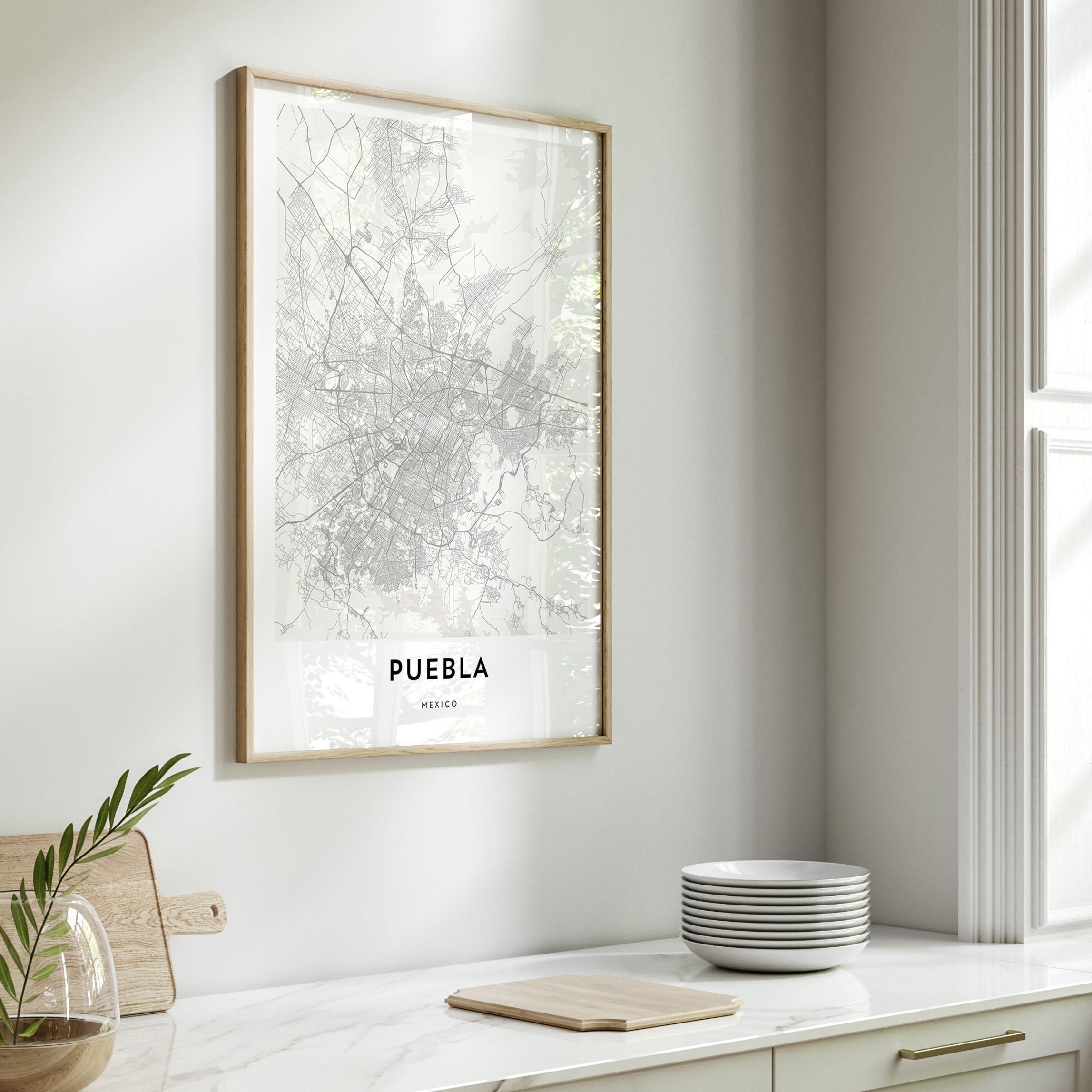 Map of Puebla Print, Puebla Map Gift, Puebla Poster, City Map Artwork ...