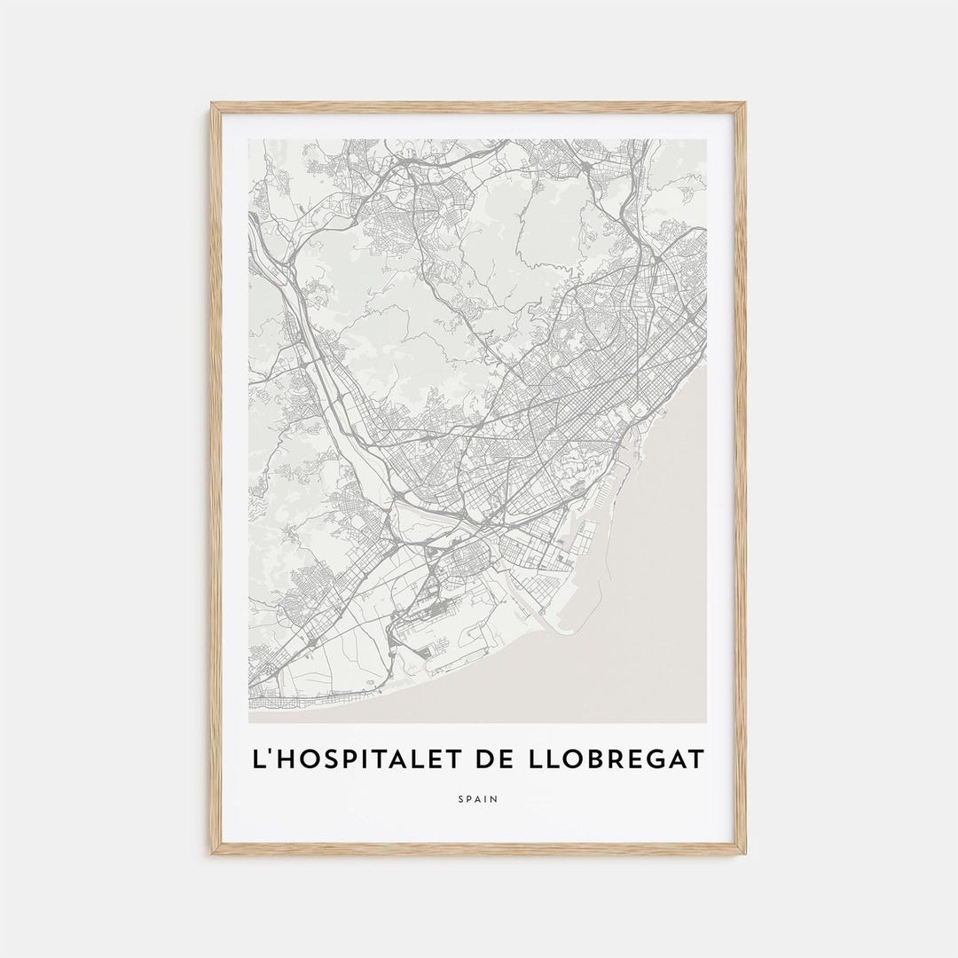 Map of L’hospitalet De Llobregat Print, L’hospitalet De Llobregat Map ...