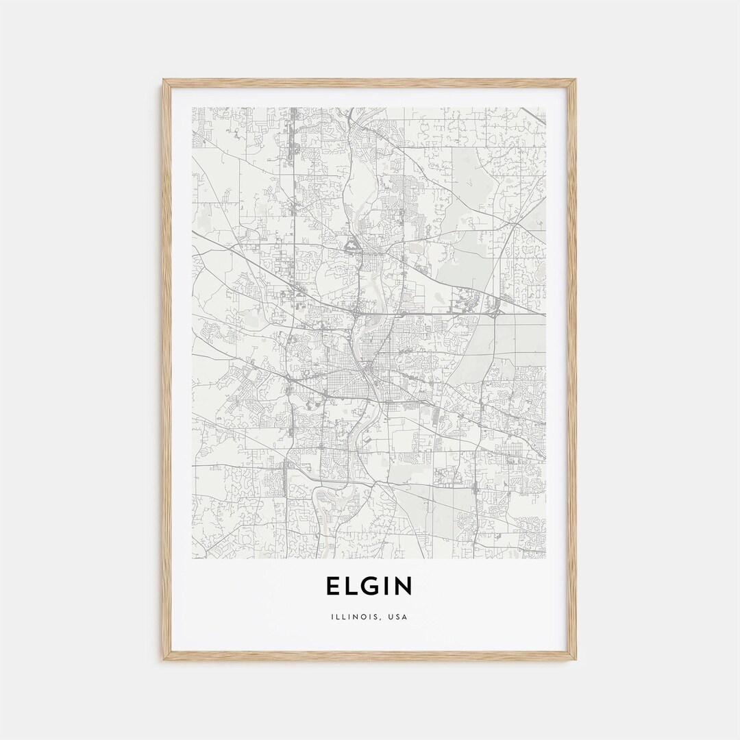 Map of Elgin Print, Elgin Map Gift, Elgin Poster, City Map Artwork for ...