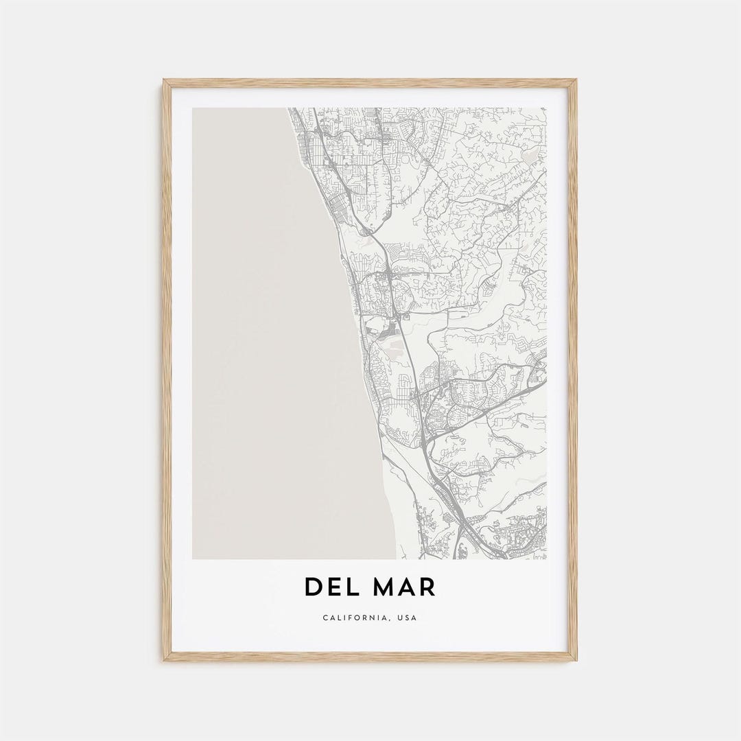 Map of Del Mar Print, Del Mar Map Gift, Del Mar Poster, City Map ...