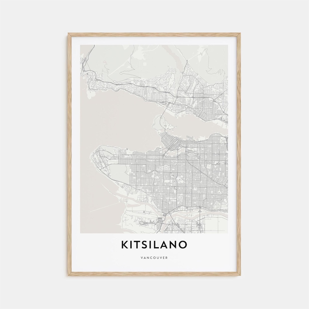 Map of Kitsilano Print, Kitsilano Map Gift, Kitsilano Poster, City Map ...