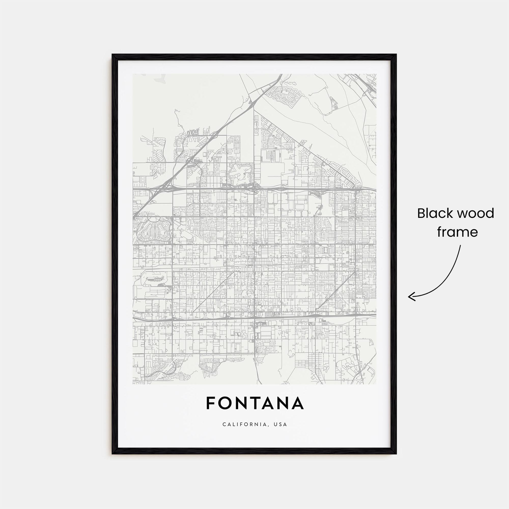 Map of Fontana Print, Fontana Map Gift, Fontana Poster, City Map ...