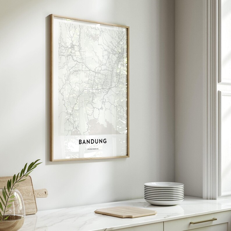 Map of Bandung Print, Bandung Map Gift, Bandung Poster, City Map ...