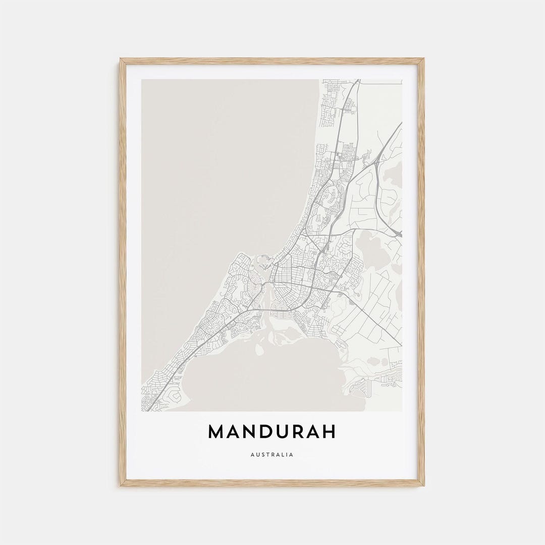 Map of Mandurah Print, Mandurah Map Gift, Mandurah Poster, City Map ...