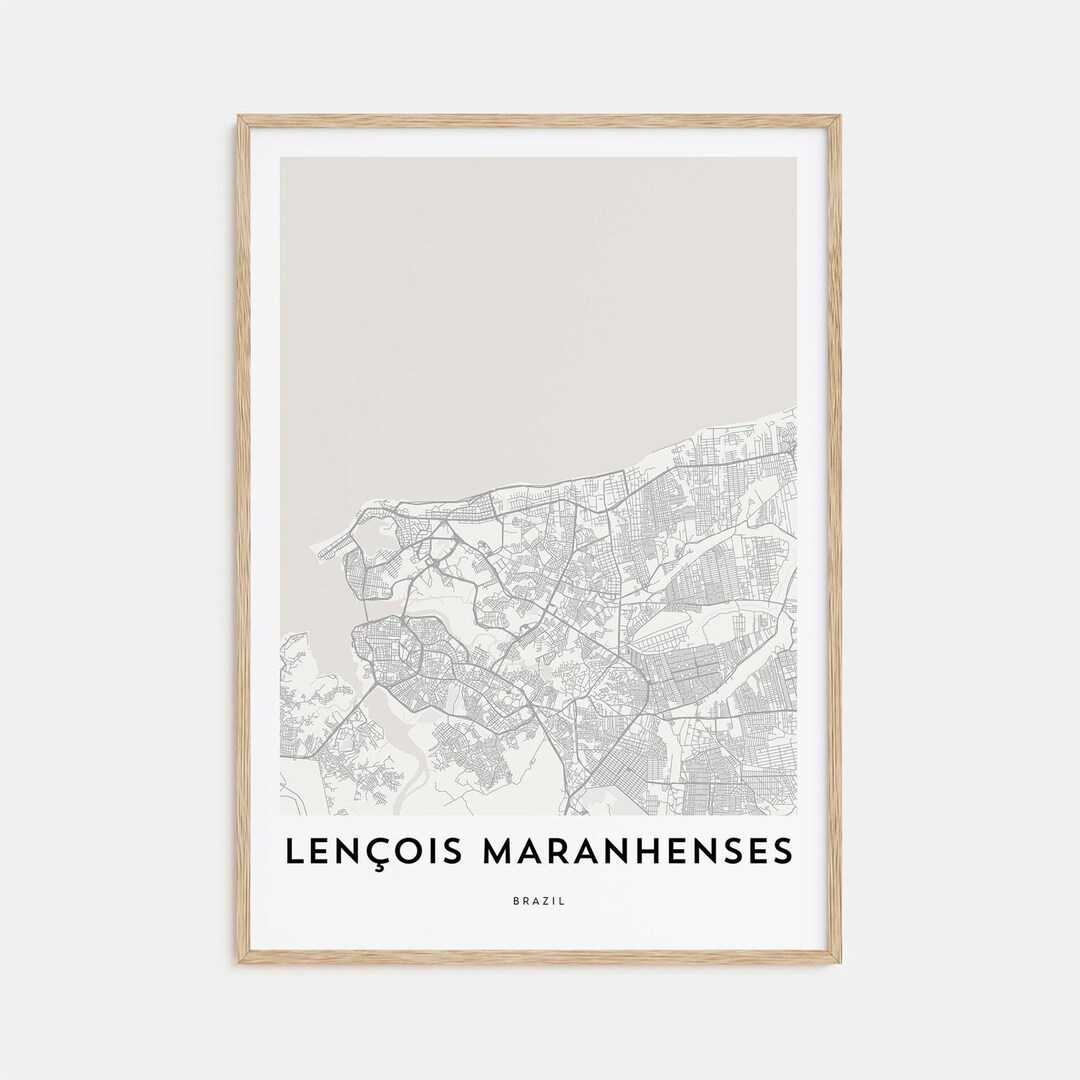 Map of Lencois Maranhenses Print, Lencois Maranhenses Map Gift, Lencois ...