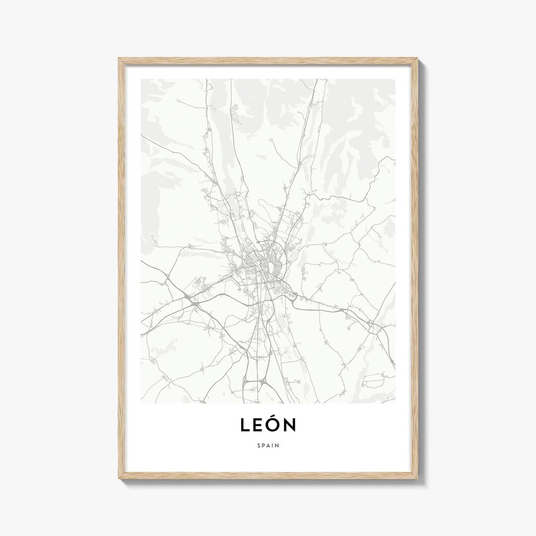 Leon Spain Map Print: Minimalist City Map Art - Etsy