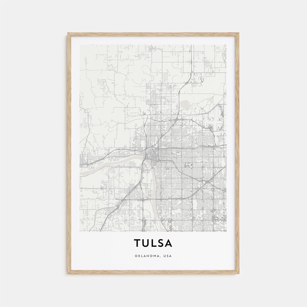 Map of Tulsa Print, Tulsa Map Gift, Tulsa Poster, City Map Artwork for ...