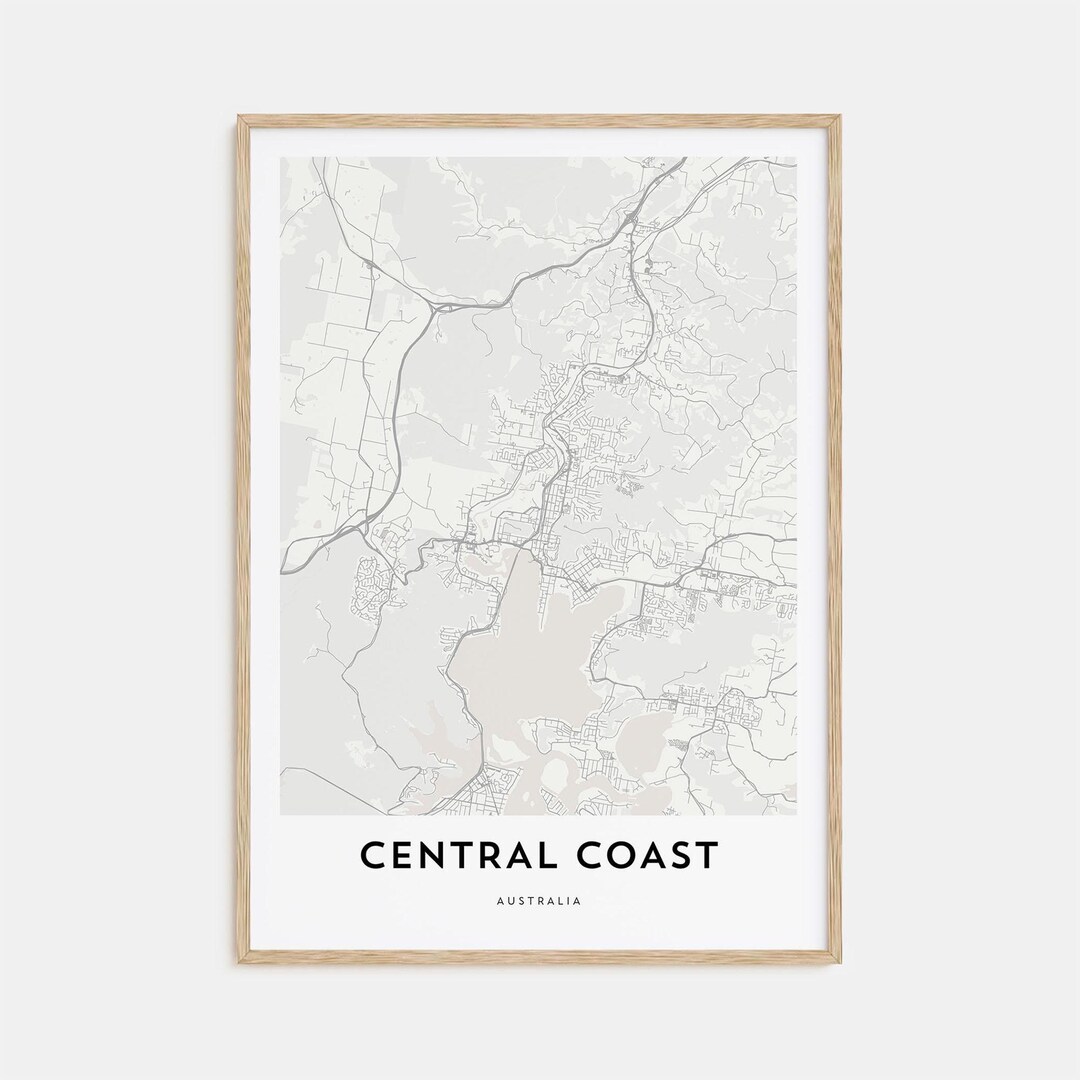 Map of Central Coast Print, Central Coast Map Gift, Central Coast ...