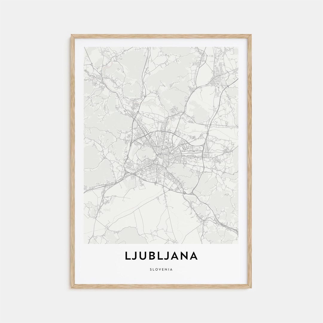 Map of Ljubljana Print, Ljubljana Map Gift, Ljubljana Poster, City Map ...