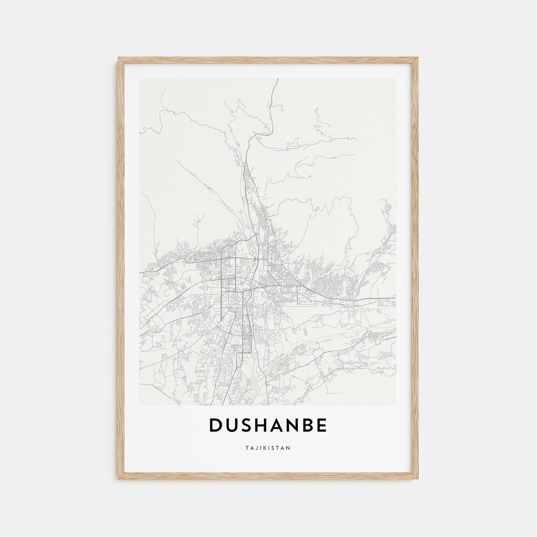 Map of Dushanbe Print, Dushanbe Map Gift, Dushanbe Poster, City Map ...