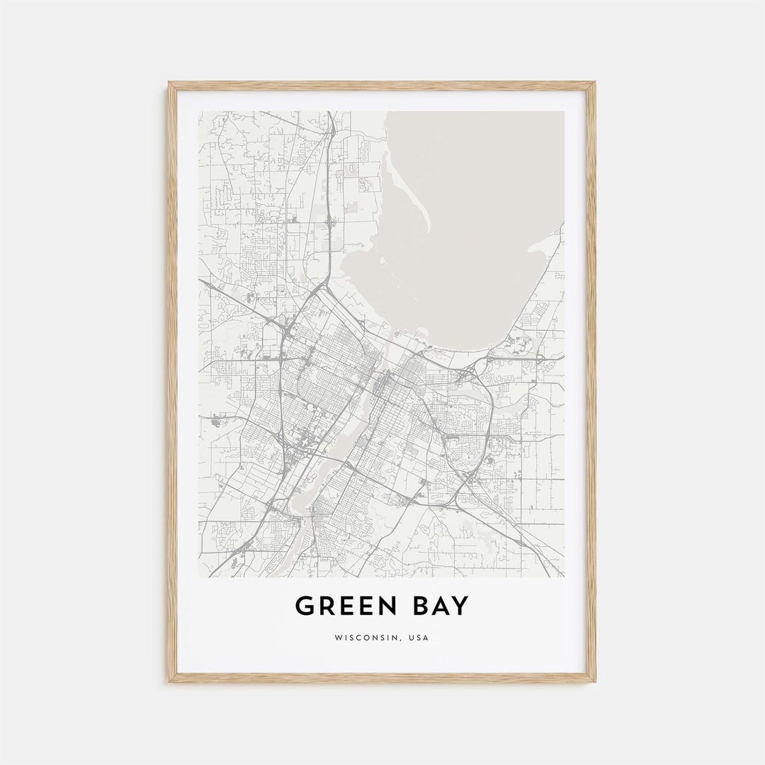 Map of Green Bay Print, Green Bay Map Gift, Green Bay Poster, City Map ...