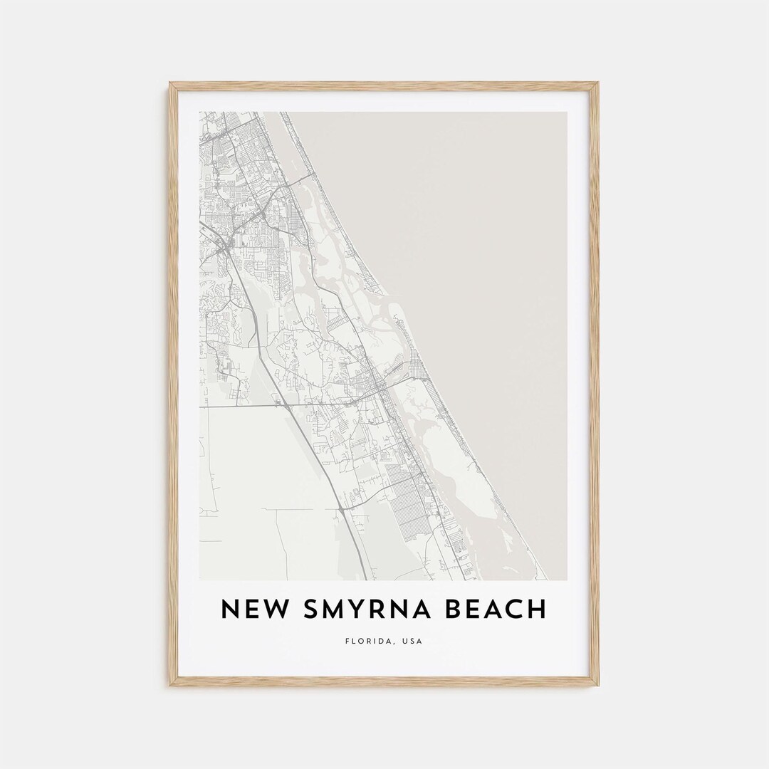 Map of New Smyrna Beach Print, New Smyrna Beach Map Gift, New Smyrna ...