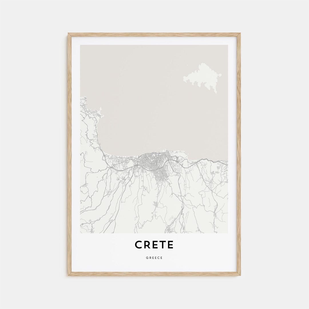 Map of Crete Print, Crete Map Gift, Crete Poster, City Map Artwork for ...