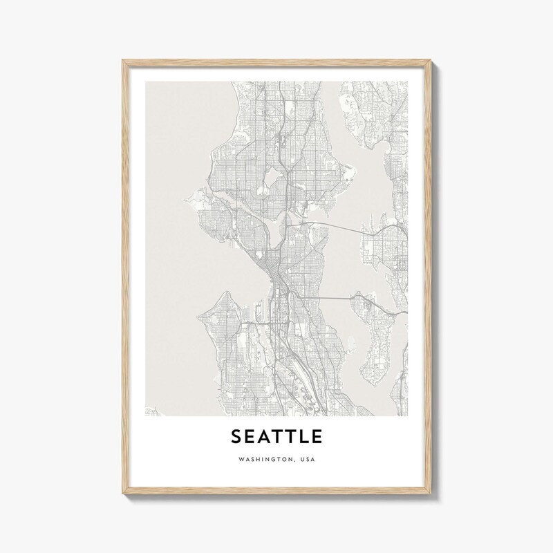Seattle map city street map of seattle washington - Etsy Italia