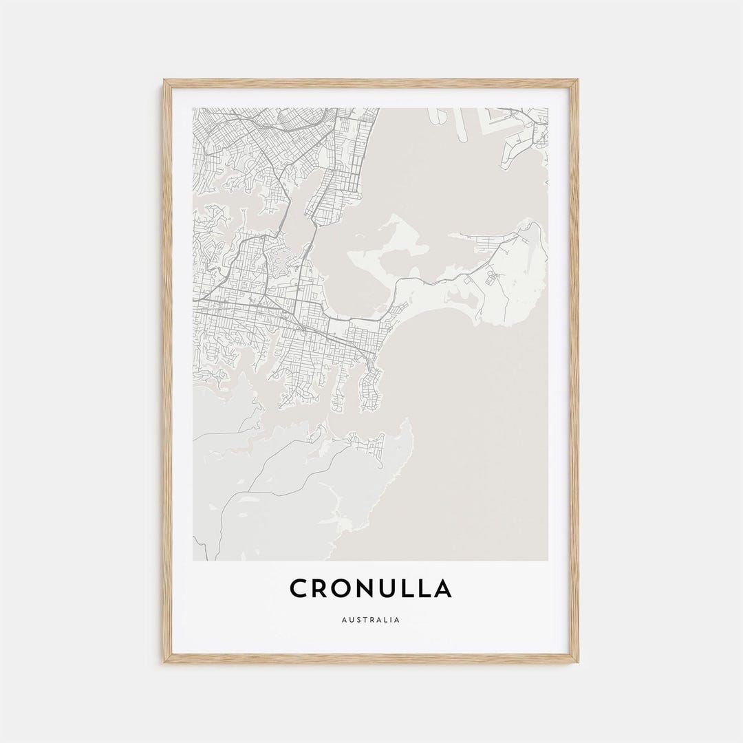 Map of Cronulla Print, Cronulla Map Gift, Cronulla Poster, City Map Artwork for Home & Office ...
