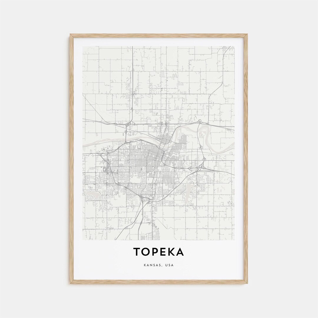 Map of Topeka Print, Topeka Map Gift, Topeka Poster, City Map Artwork ...