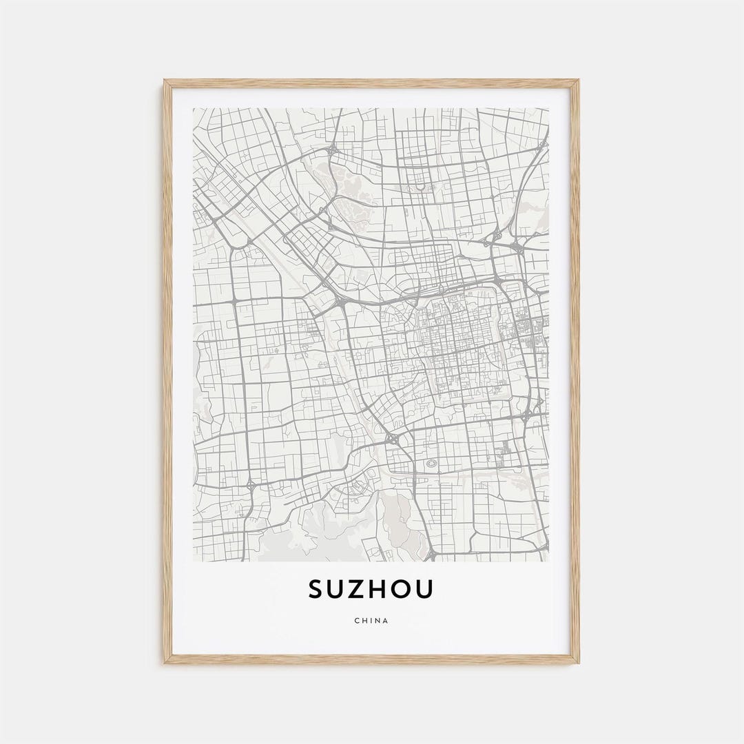 Map of Suzhou Print, Suzhou Map Gift, Suzhou Poster, City Map Artwork ...