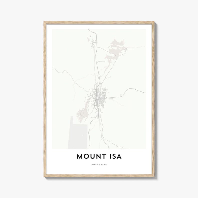 Map of Mount Isa Print, Mount Isa Map Gift, Mount Isa Poster, City Map ...