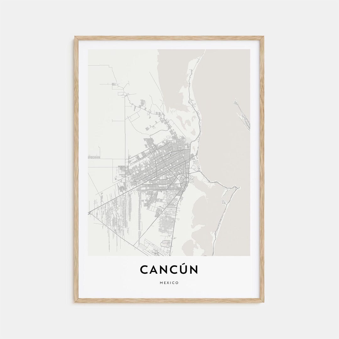 Map of Cancun Print, Cancun Map Gift, Cancun Poster, City Map Artwork ...