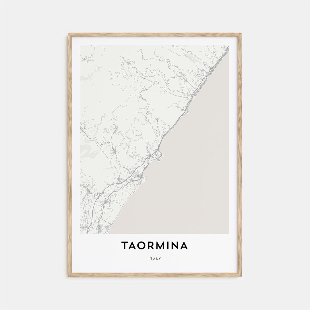 Map of Taormina Print, Taormina Map Gift, Taormina Poster, City Map ...