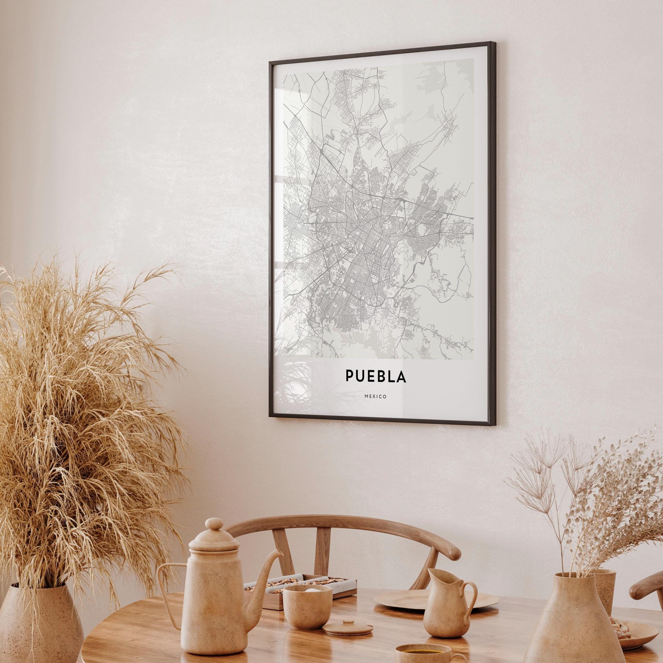 Map of Puebla Print, Puebla Map Gift, Puebla Poster, City Map Artwork ...
