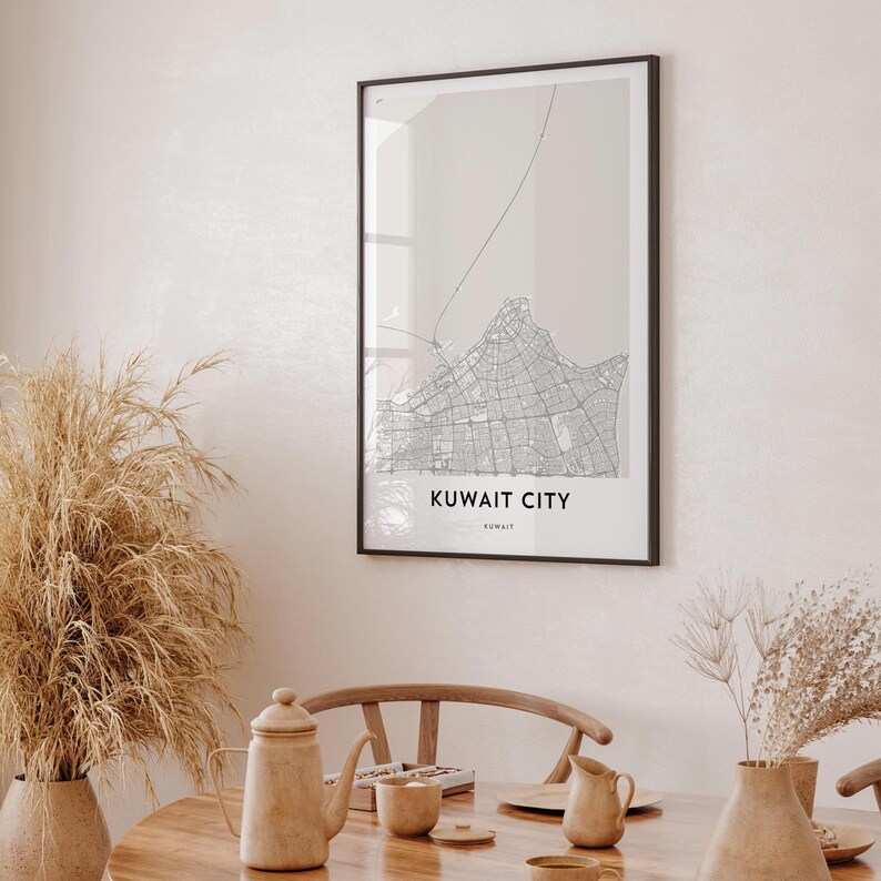 Map of Kuwait City Print, Kuwait City Map Gift, Kuwait City Poster ...