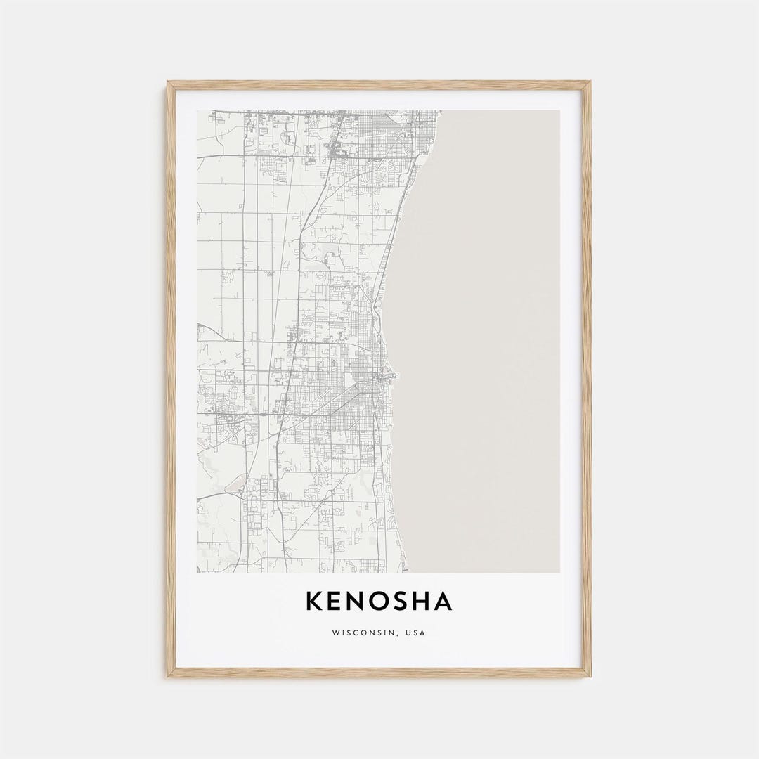 Map of Kenosha Print, Kenosha Map Gift, Kenosha Poster, City Map ...