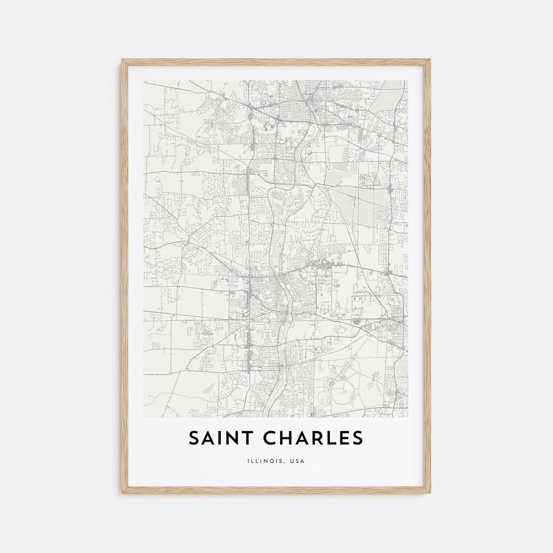 Map of St Charles Print, St Charles Map Gift, St Charles Poster, City ...