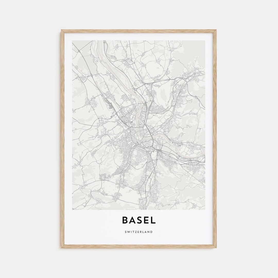 Mapa de Basel Impressão, Mapa de Basel Presente, Pôster de Basel, Arte ...