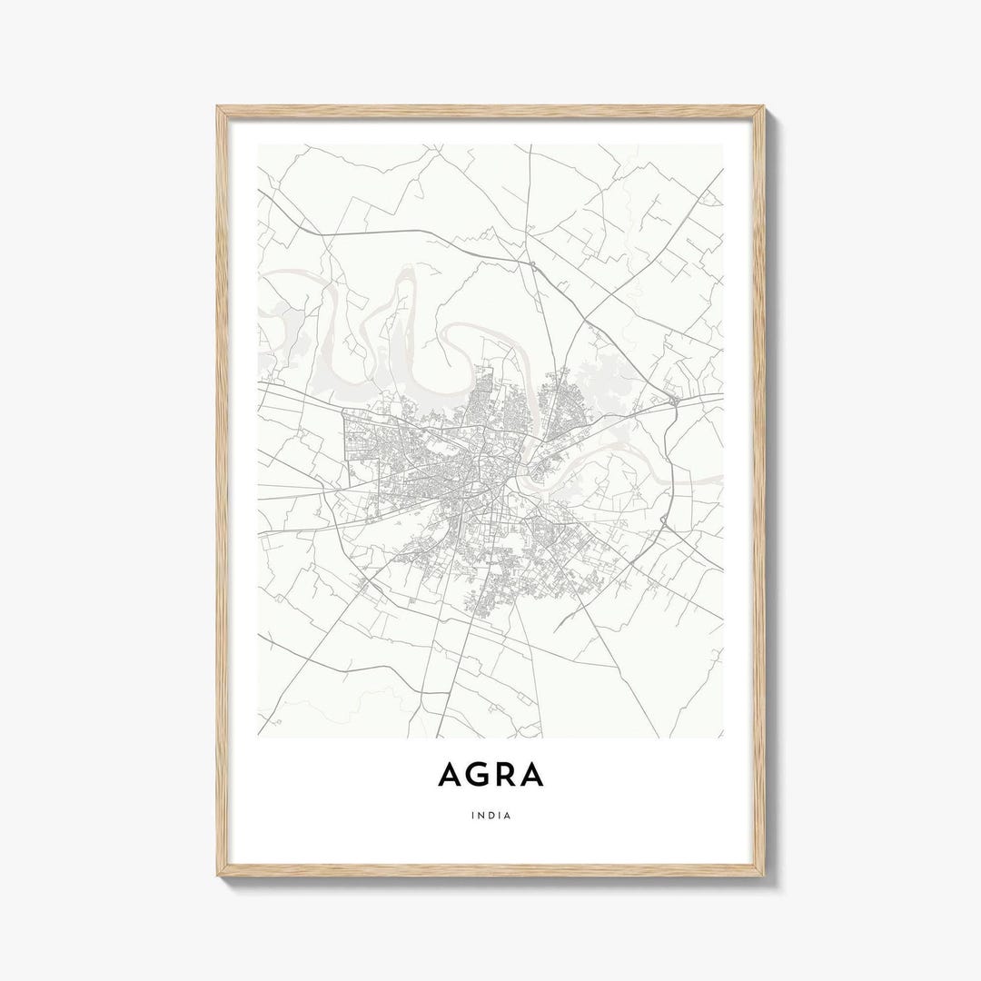 Map of Agra Print, Agra Map Gift, Agra Poster, City Map Artwork for ...