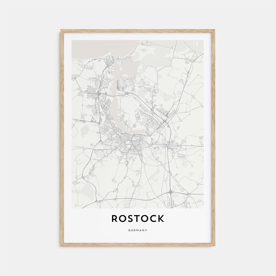Map of Rostock Print, Rostock Map Gift, Rostock Poster, City Map ...