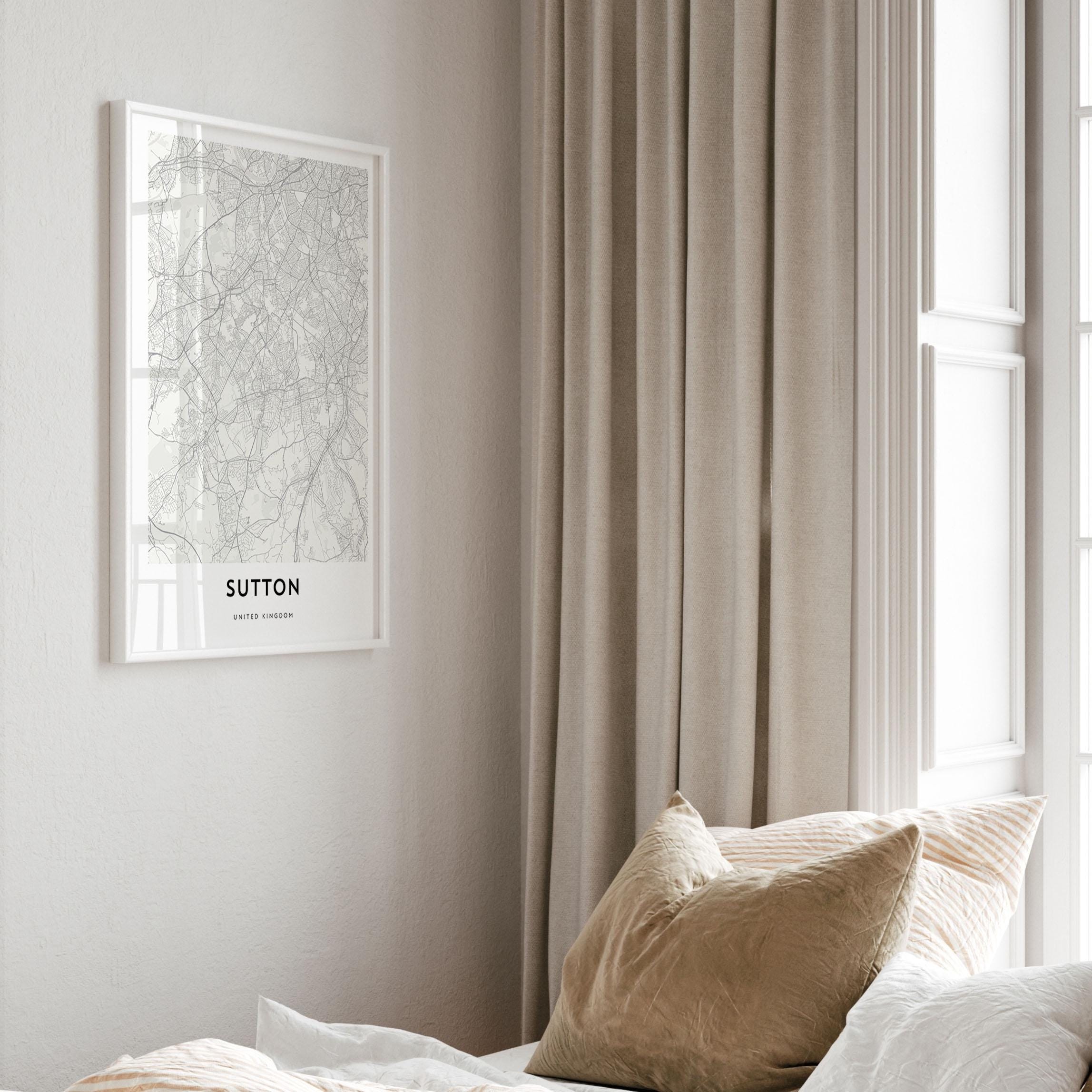 Map of Sutton Print, Sutton Map Gift, Sutton Poster, City Map Artwork ...