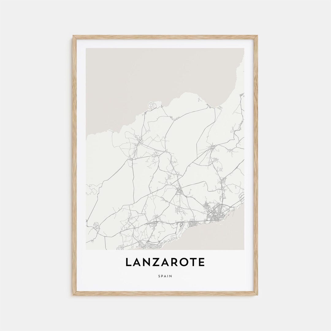 Map of Lanzarote Print, Lanzarote Map Gift, Lanzarote Poster, City Map ...