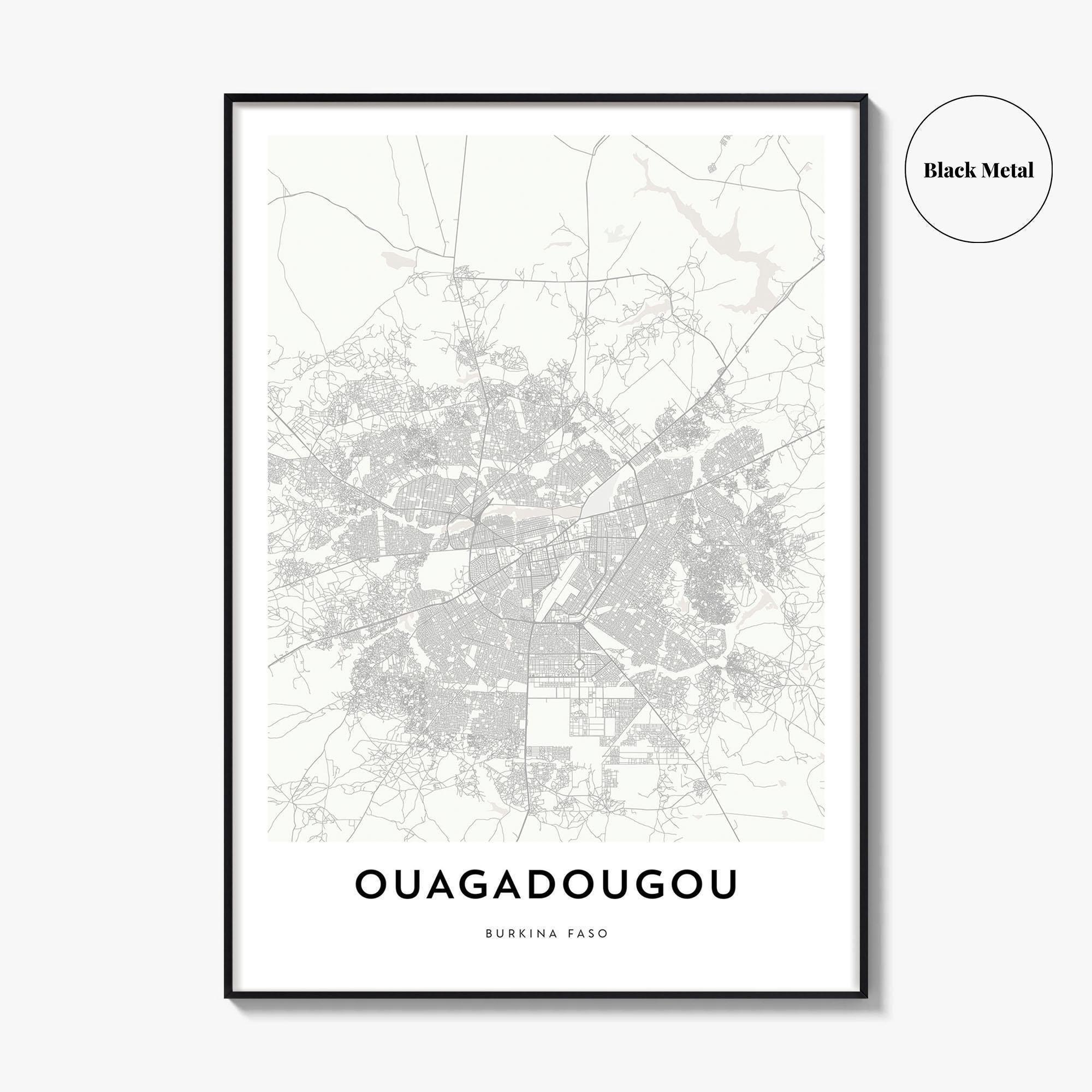 Ouagadougou Map Print: Burkina Faso City Art - Etsy