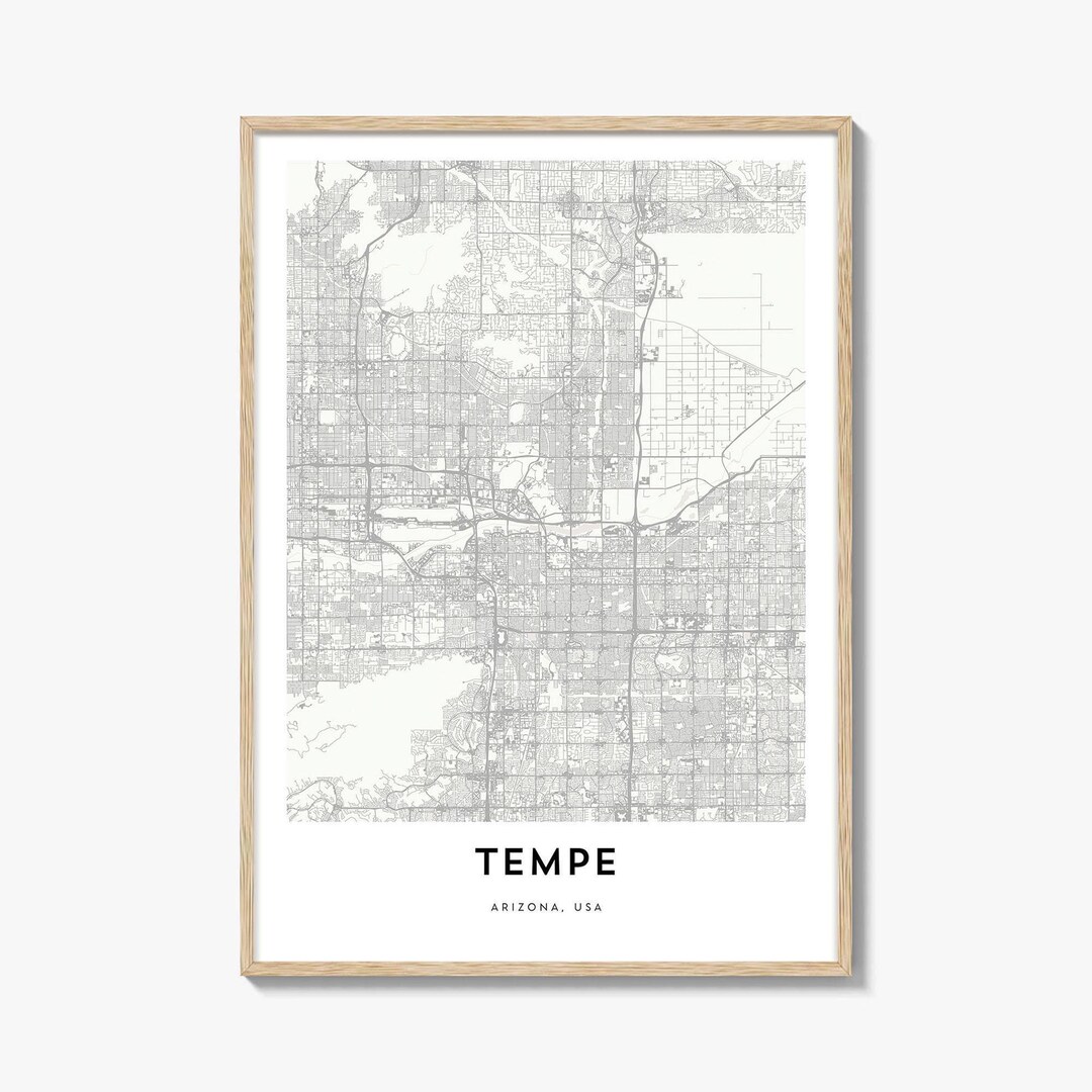 Tempe Arizona Map Print: Cityscape Home & Office Wall Art - Etsy