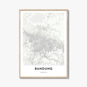 Map of Bandung Print, Bandung Map Gift, Bandung Poster, City Map ...