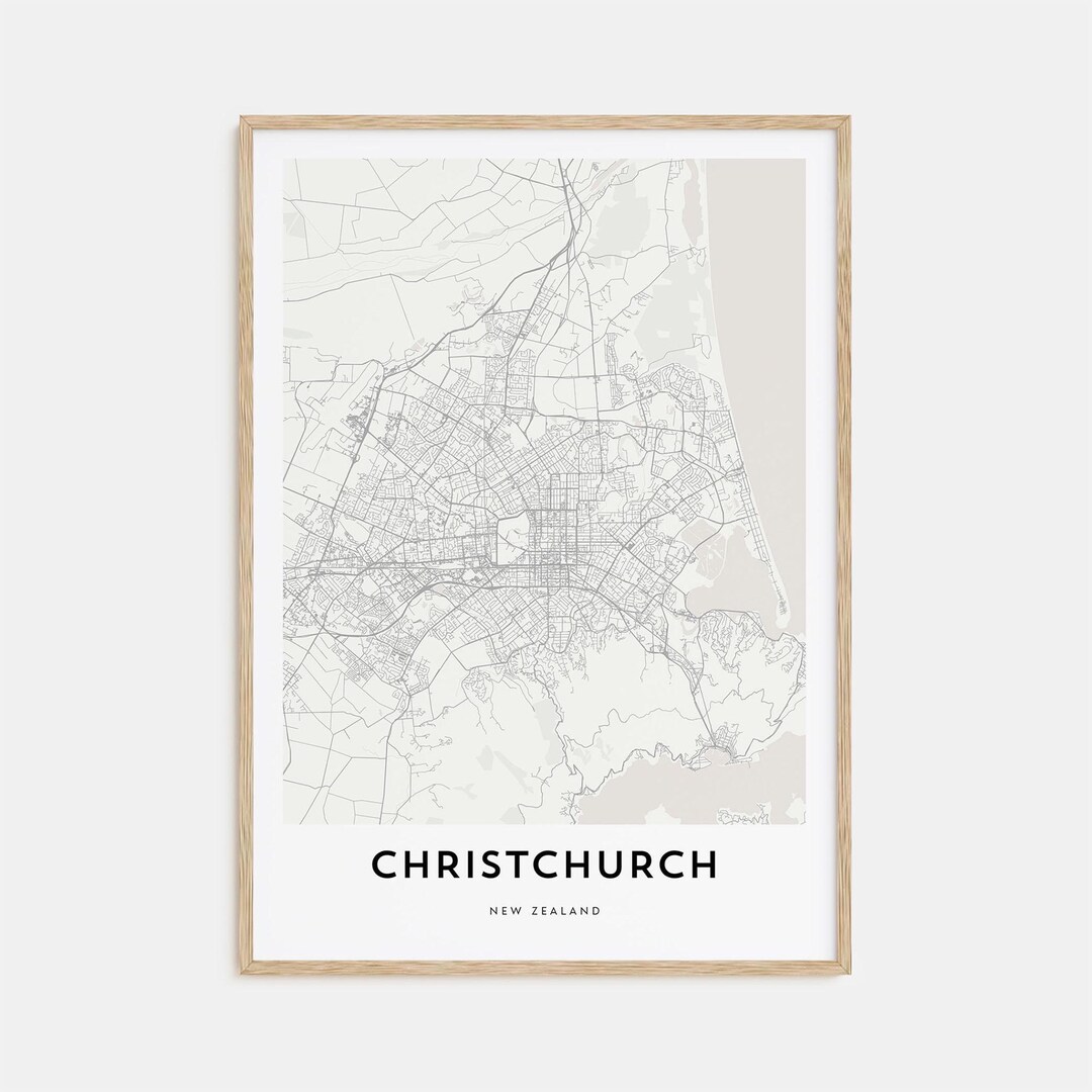 Map of Christchurch Print, Christchurch Map Gift, Christchurch Poster ...
