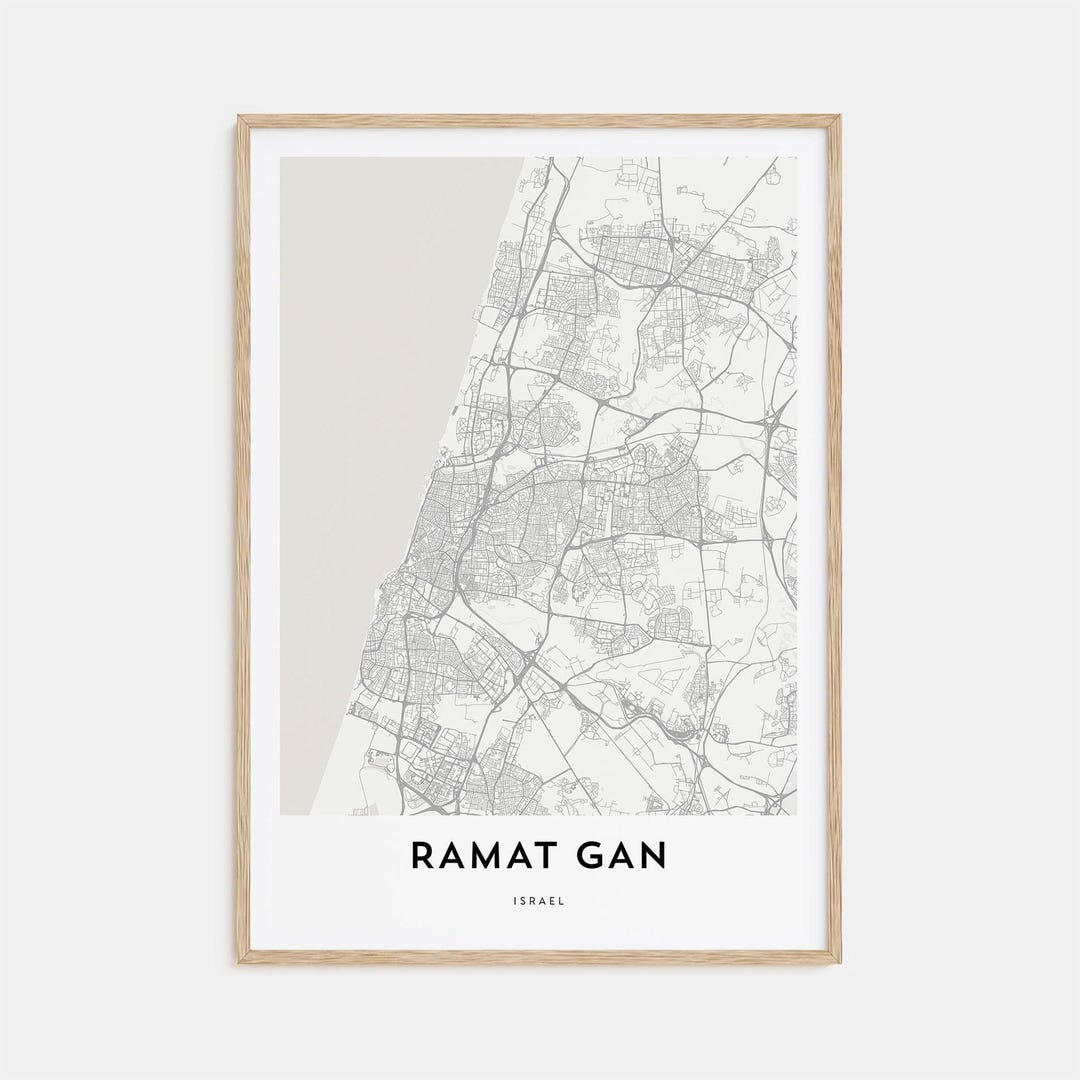 Map of Ramat Gan Print, Ramat Gan Map Gift, Ramat Gan Poster, City Map ...