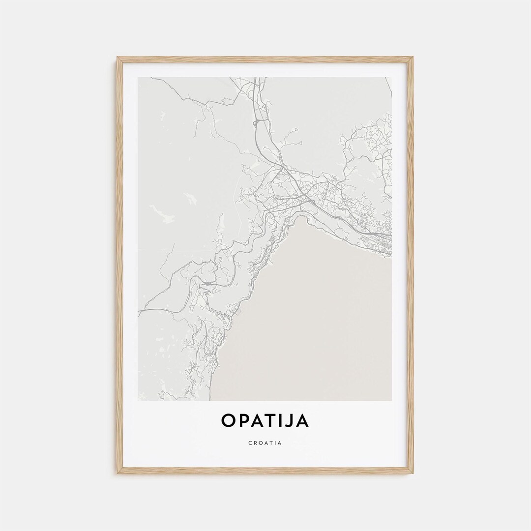 Map of Opatija Print, Opatija Map Gift, Opatija Poster, City Map ...