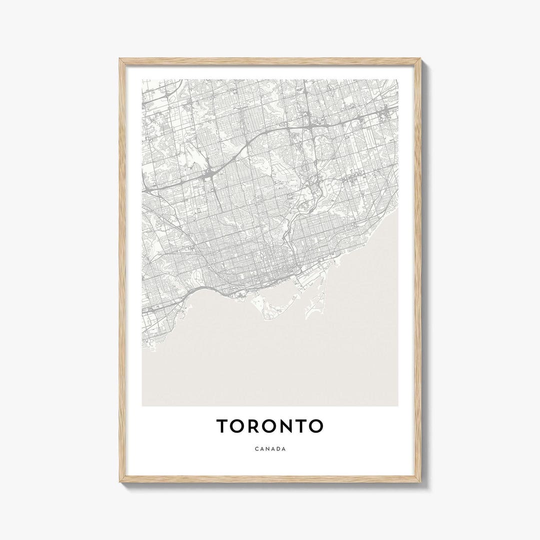 Toronto Map Poster Print, the Six Wall Art, Ontario Decor, Canada City ...
