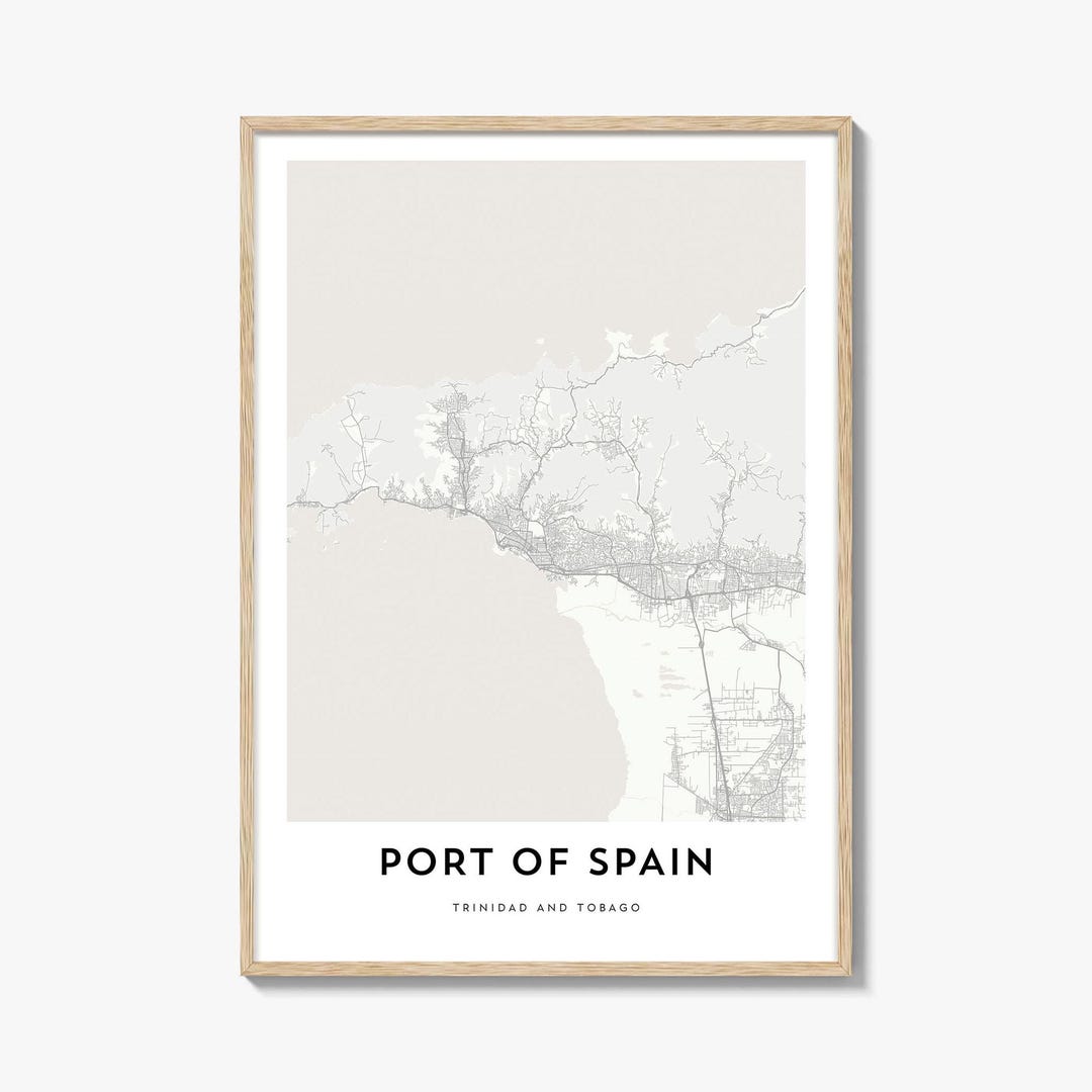Map of Port of Spain Print, Port of Spain Map Gift, Port of Spain ...