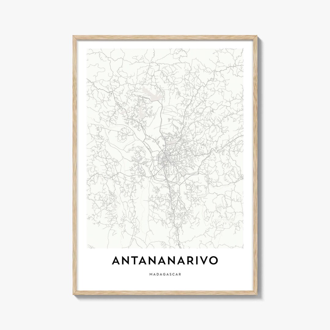 Map of Antananarivo Print, Antananarivo Map Gift, Antananarivo Poster ...