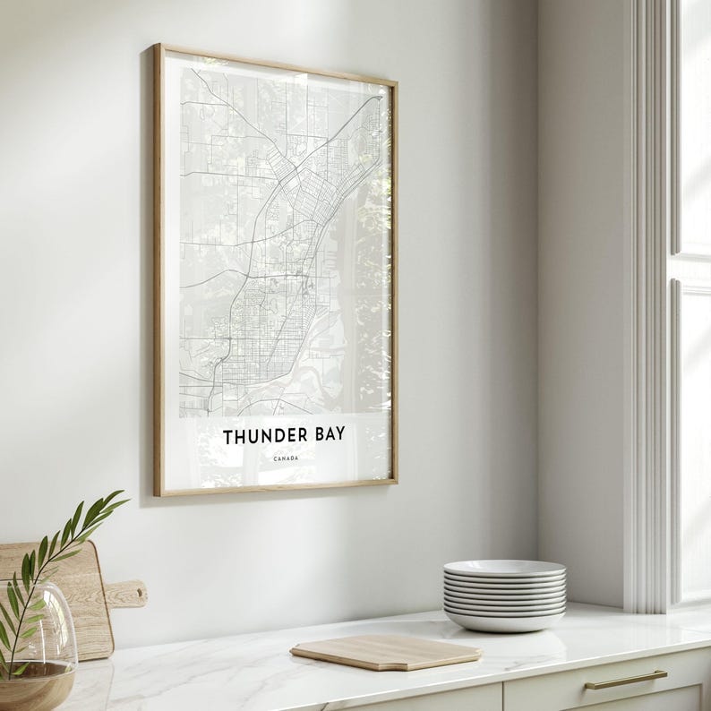 Map of Thunder Bay Print, Thunder Bay Map Gift, Thunder Bay Poster ...