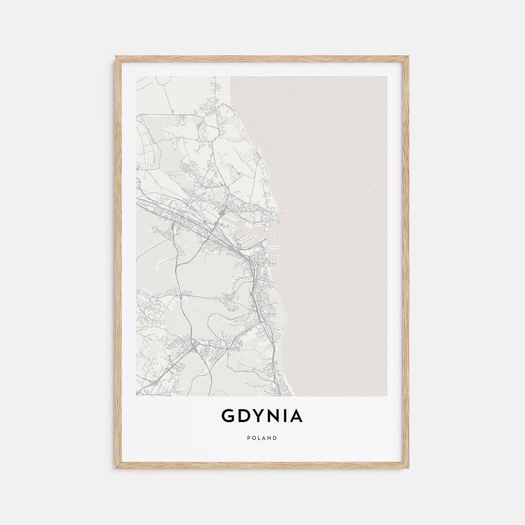 Map of Gdynia Print, Gdynia Map Gift, Gdynia Poster, City Map Artwork ...